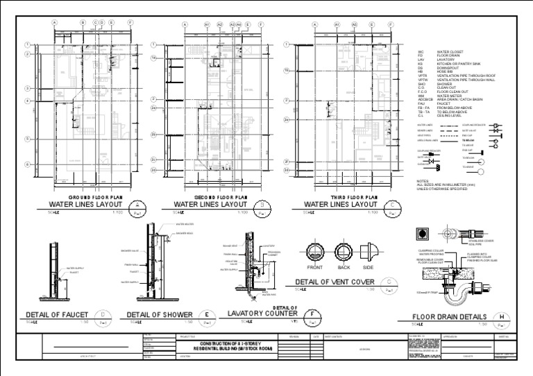 Cold Water Supply: Water Lines Layout Water Lines Layout Water Lines ...