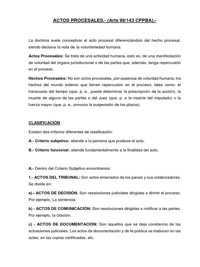 Actos Procesales | PDF | Ley procesal | Principios éticos