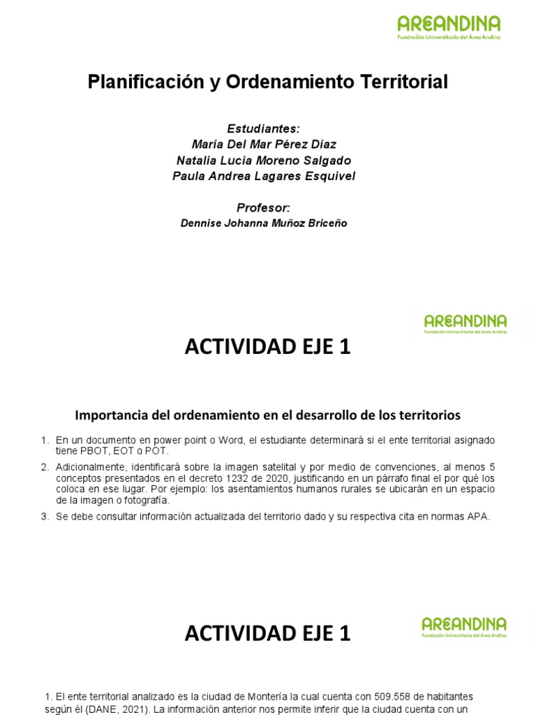 Actividad Eje 1 Planificación y Ordenamiento Territorial (Autoguardado) | PDF | Infraestructura ...