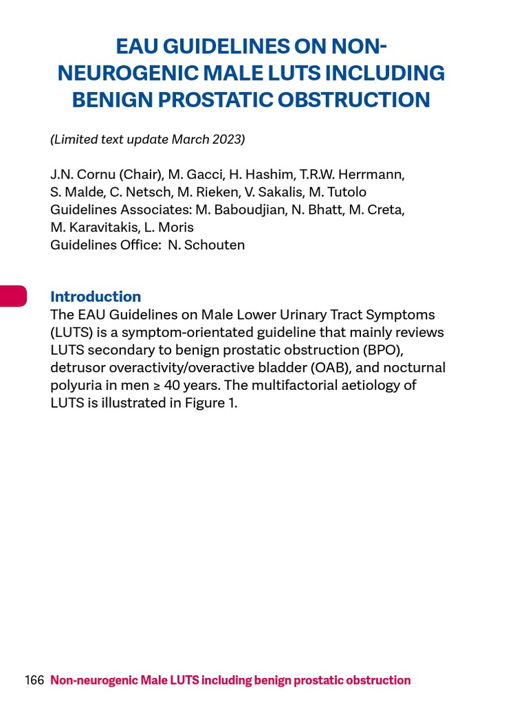 EAU Pocket On Non Neurogenic Male LUTS 2023 | PDF