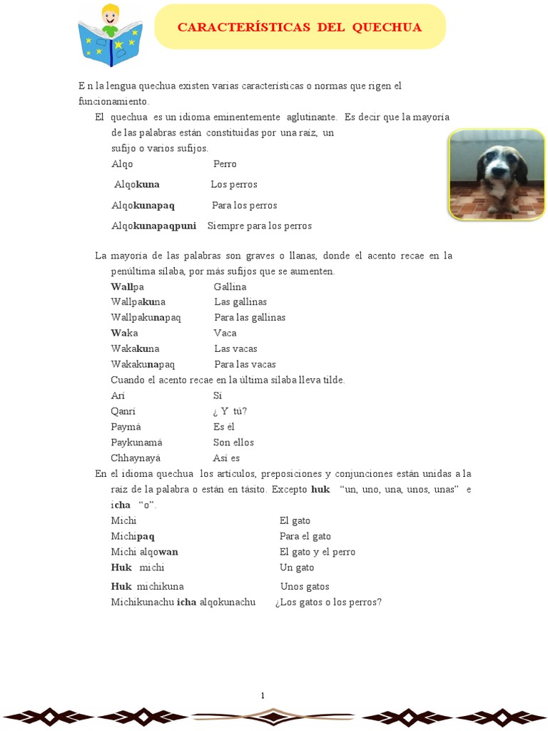 Semana-1-CARACTERÍSTICAS-DEL-QUECHUA-quechua-básico-1 | PDF | Lengua ...