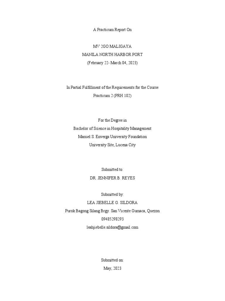 Sildora - Title Page and Acknowlegement | PDF