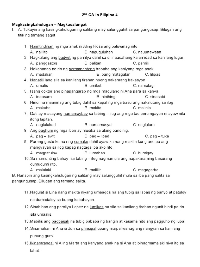 Filipino 4 1stqa | PDF