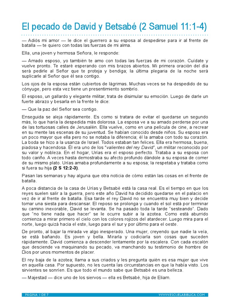El Pecado de David y Betsabe | PDF | David | Pecado