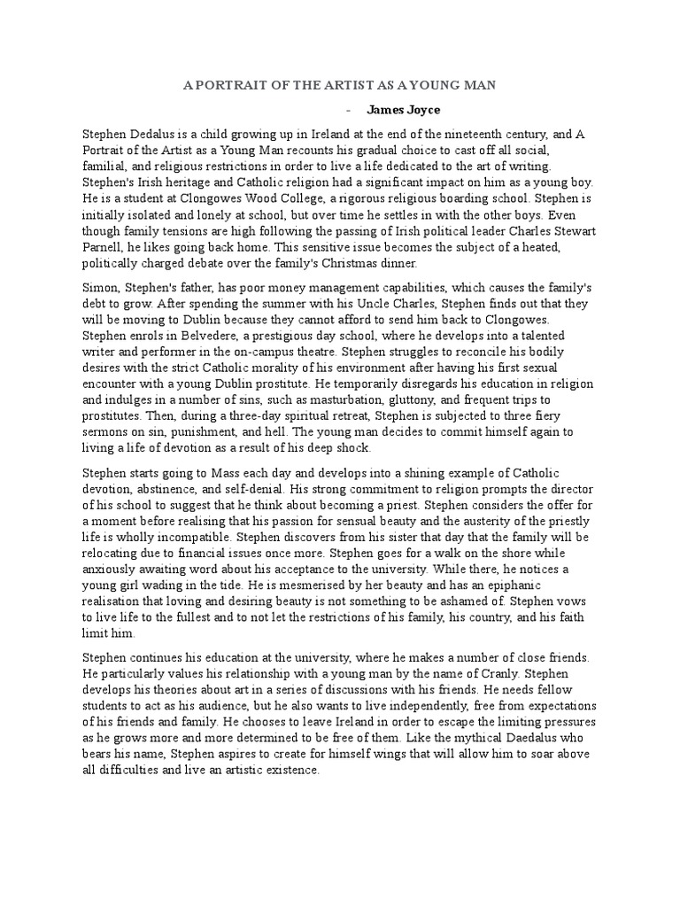 Portrait of The Artist of A Young Man | PDF | A Portrait Of The Artist ...