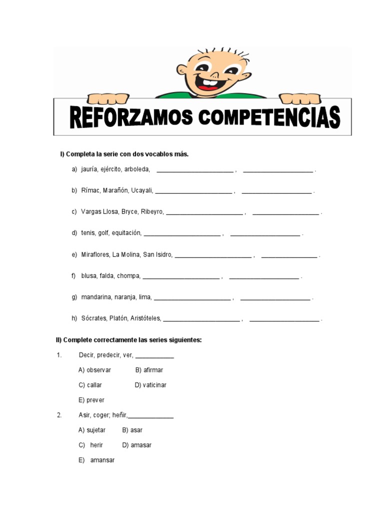 Tarea N°02 - Series Verbales | PDF