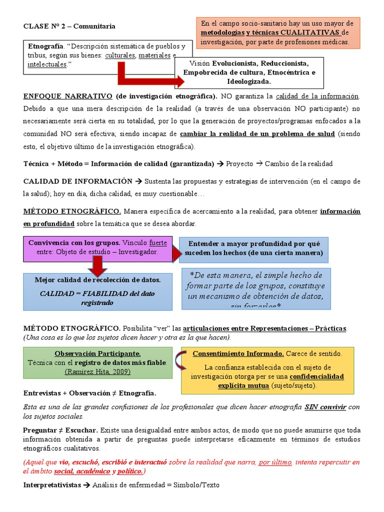 CLASE 2 - Resumen Prron | PDF | Etnografía | Metodología