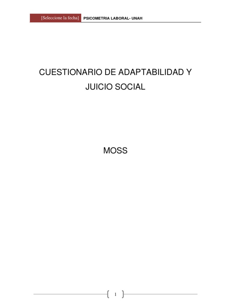 Plantilla Test de Adaptabilidad Social | PDF