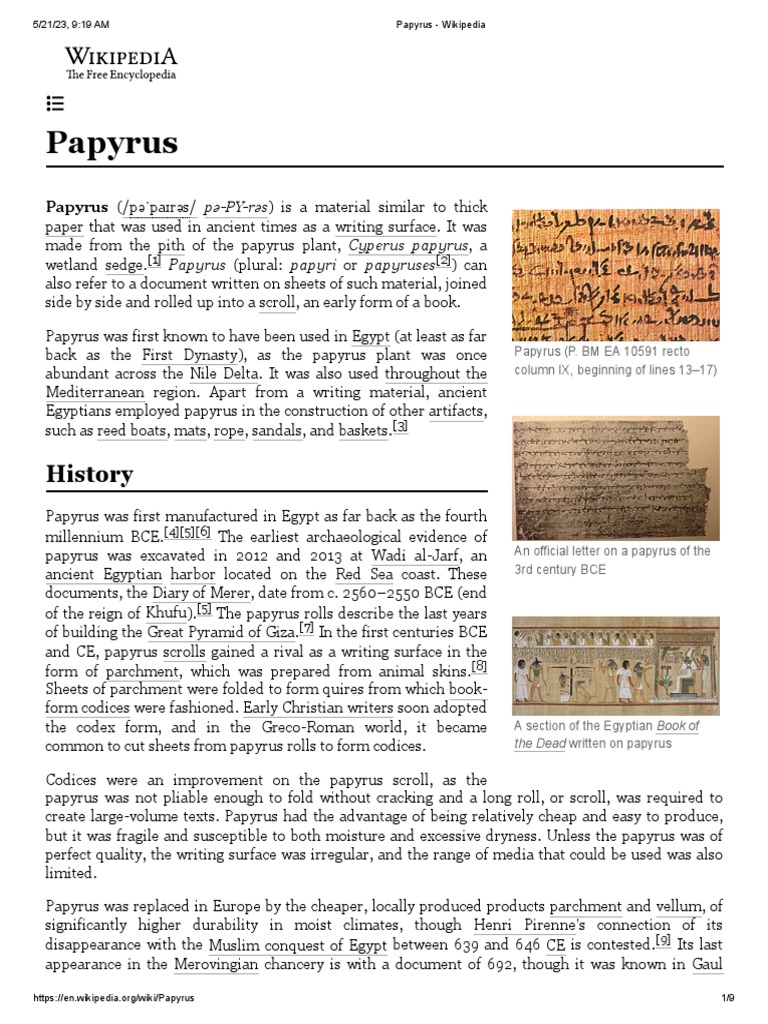 Papyrus | PDF | Papyrus | Writing