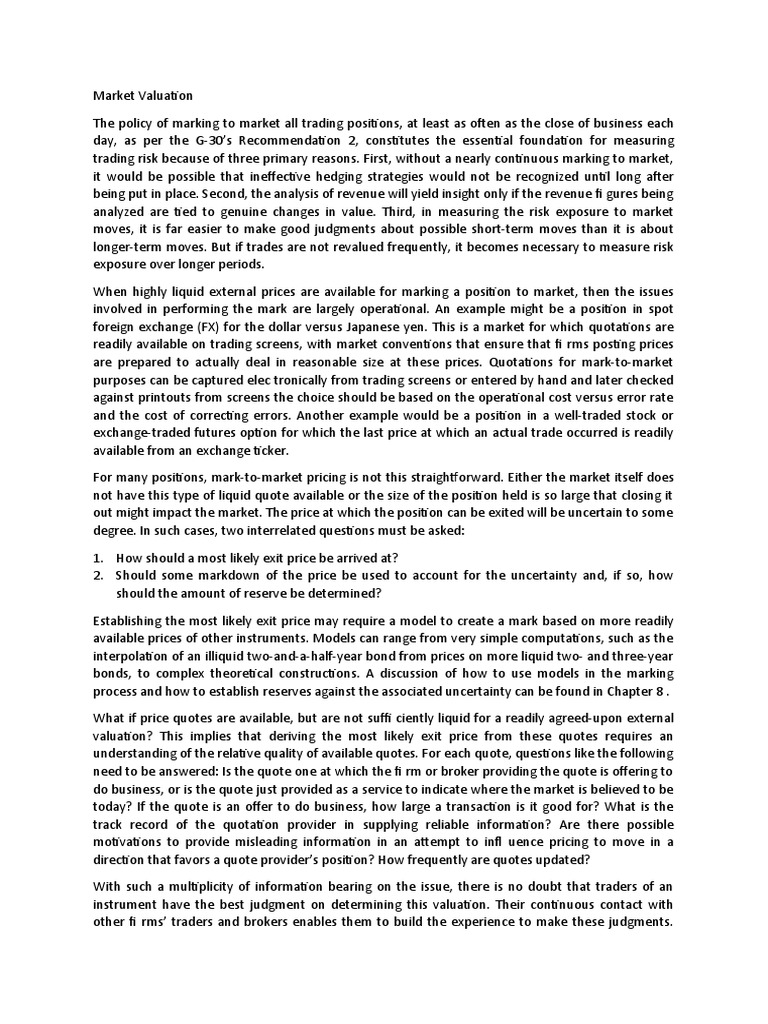 Market Valuation | PDF | Valuation (Finance) | Market Liquidity