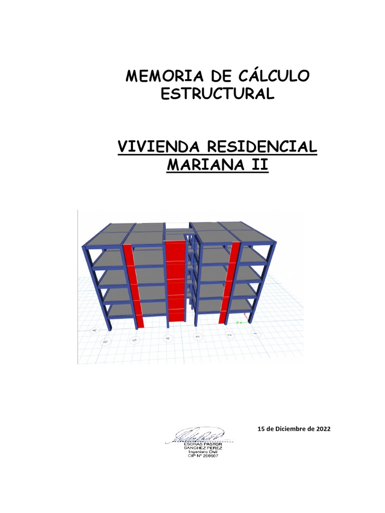 Memoria de Cálculo Estructural Residencial Mariana 2 - Punta Negra ...