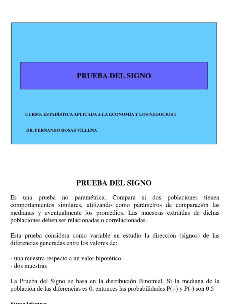 SIGNO | PDF | Prueba de hipótesis estadísticas | Estadísticas