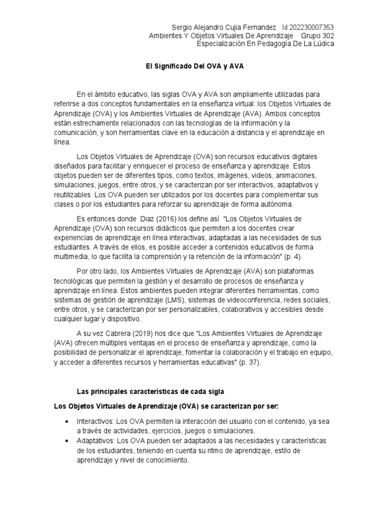 Ova y Ava | PDF | Enseñando | Aprendizaje