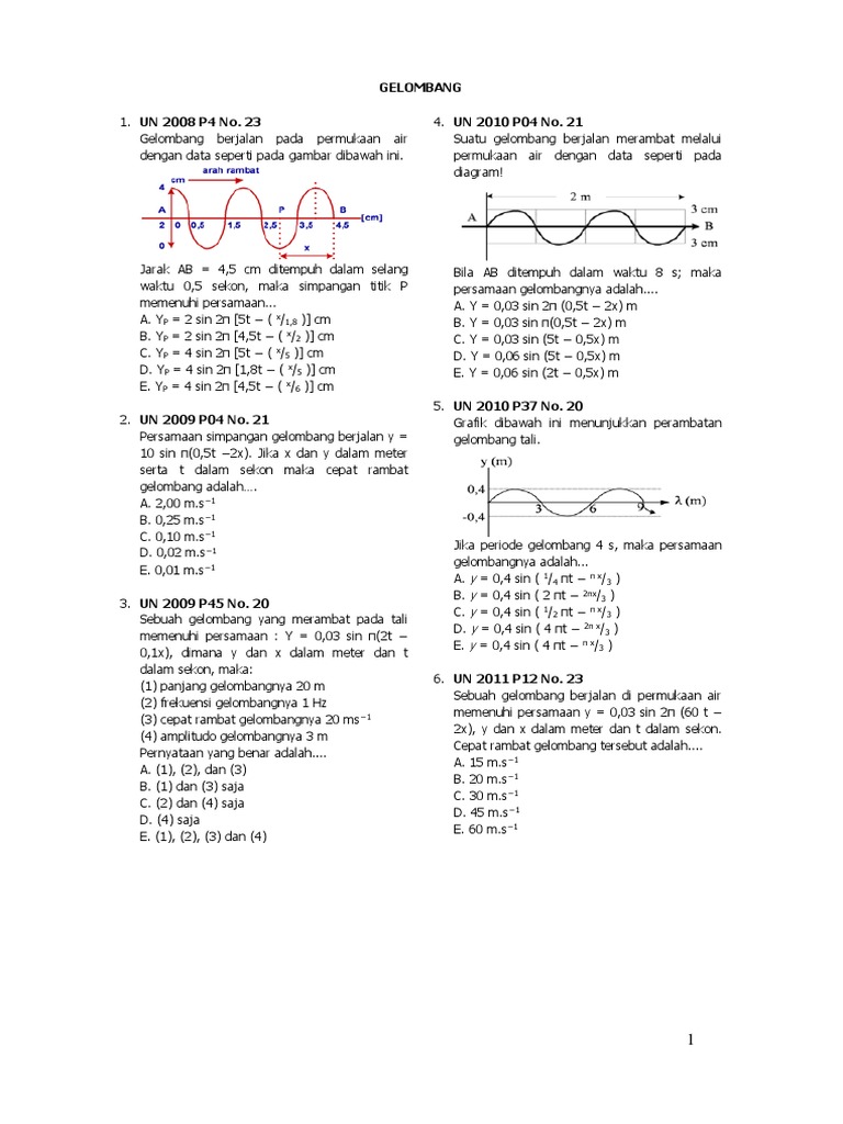 Soal Gelombang Kelas Xi Sma | PDF