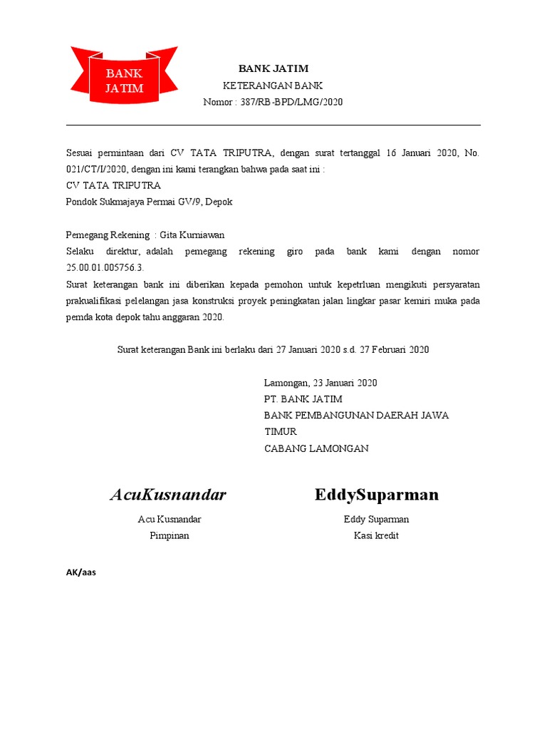 SURAT REFERENSI BANK Hal. 152 | PDF