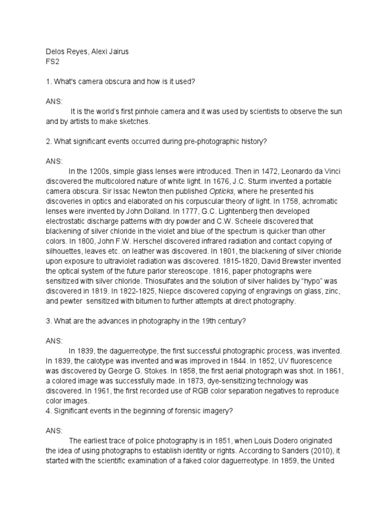 Delos Reyes Act 1 FS 2 | PDF | Forensic Science | Imaging