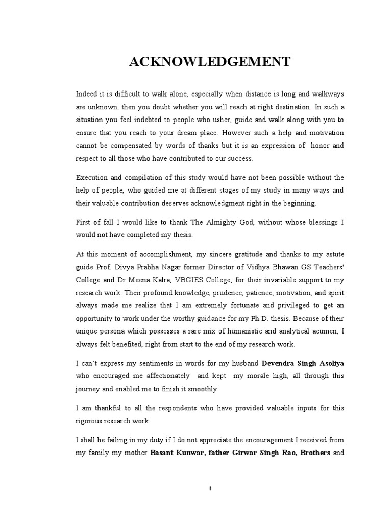 Thesis Acknowledgements | PDF | Religion & Spirituality