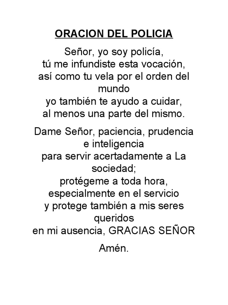 Oracion Del Policia | PDF