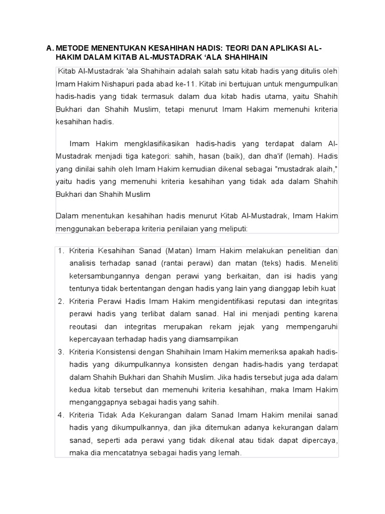 KB 3 Metode Menentukan Kesahihan Hadis Dalam Pembelajaran Bermakna | PDF