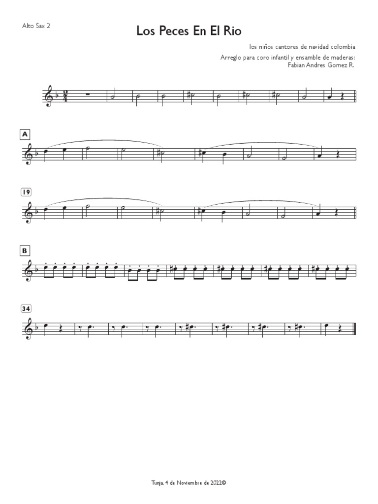 Los Peces en El Rio - Alto Sax 2 | PDF