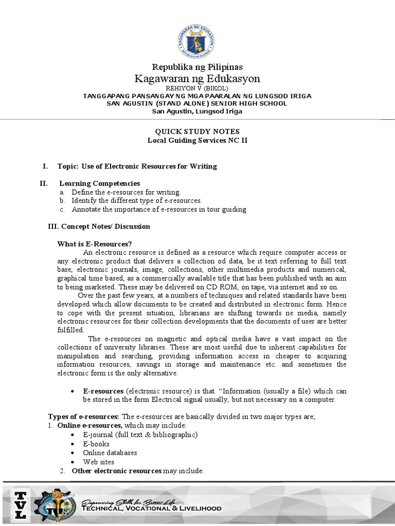 QUICK STUDY NOTES 4th Quarter Sir CJ | PDF | Credit Card | Information