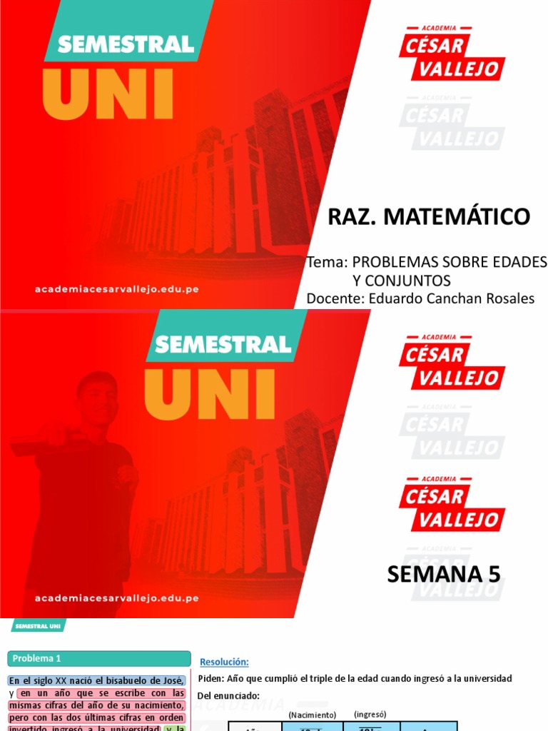 RM Problemas Sobre Edades y Conjuntos | PDF