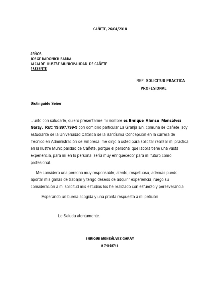 Solicitud Al Alcalde | PDF