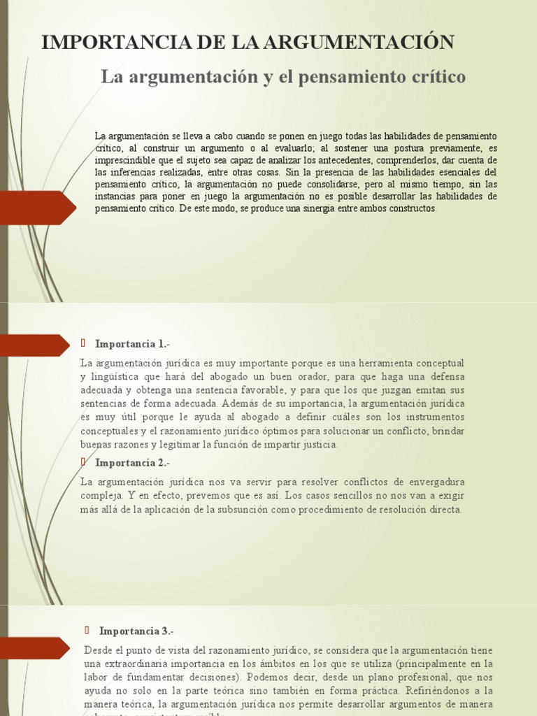 Importancia de La Argumentacion | PDF | Pensamiento | Teoría de la ...