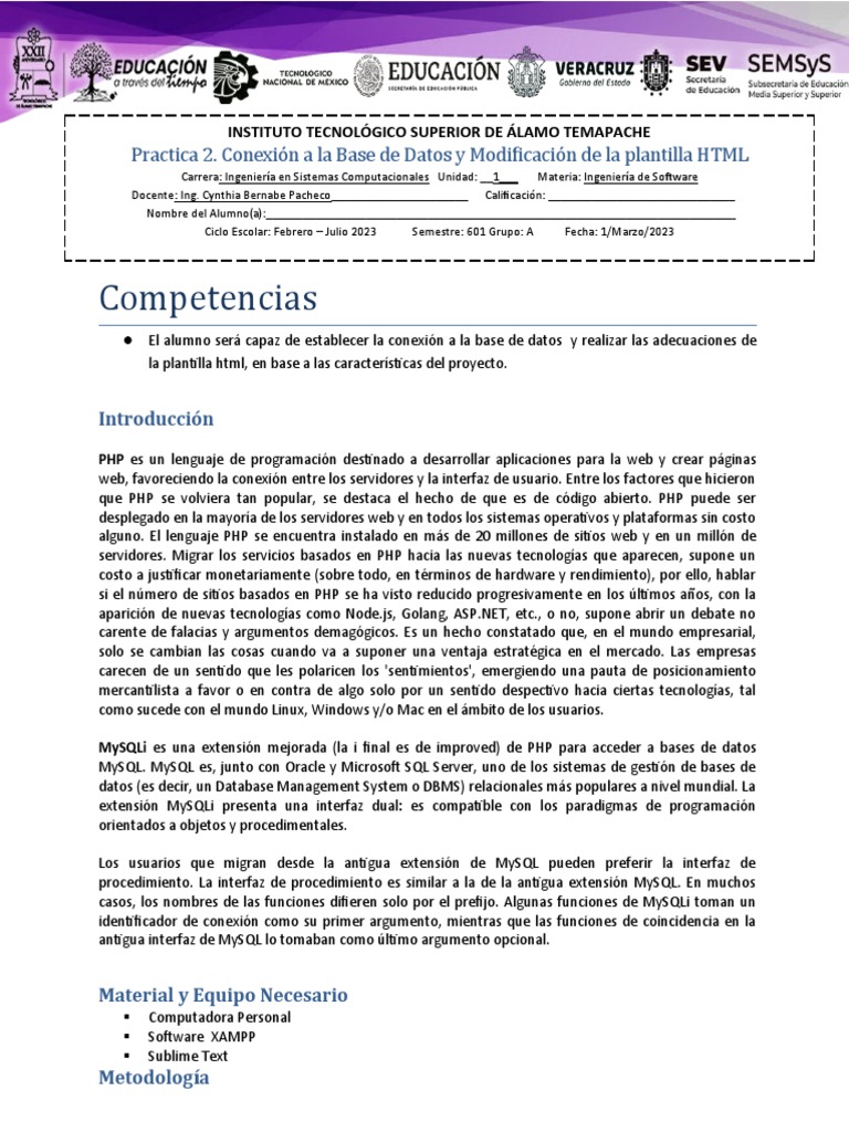 Practica 2 Sistema Ventas PHP | Descargar gratis PDF | Php | Mi sql