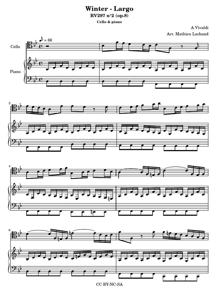 IMSLP558667-PMLP126435-Winter Largo BB Major Cello and Piano | PDF