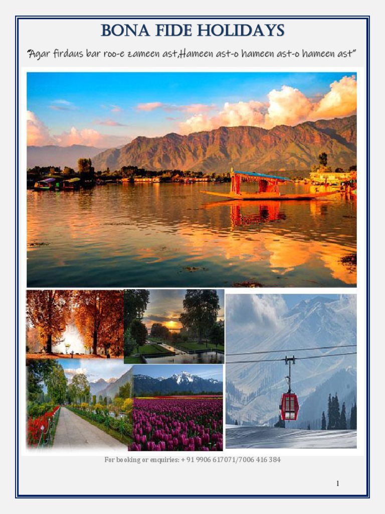 05 Nights 06 Days Kashmir Package For Ms. Swati X 03 Pax | PDF | Hotel | Himalayas