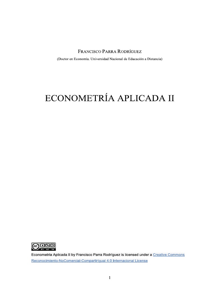 Econometría Aplicada II | PDF