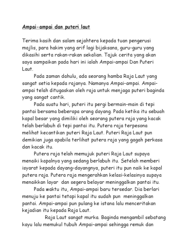 5. Ampai-Ampai Dan Puteri Laut | PDF