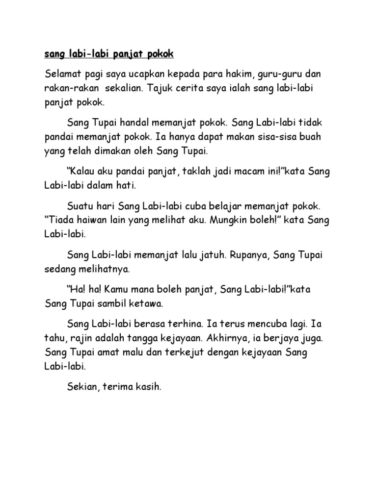 Labi Labi Panjat Pokok | PDF