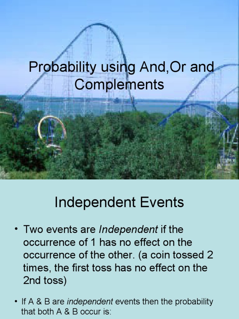 Probability of and or Complements | PDF | Probability | Mathematics