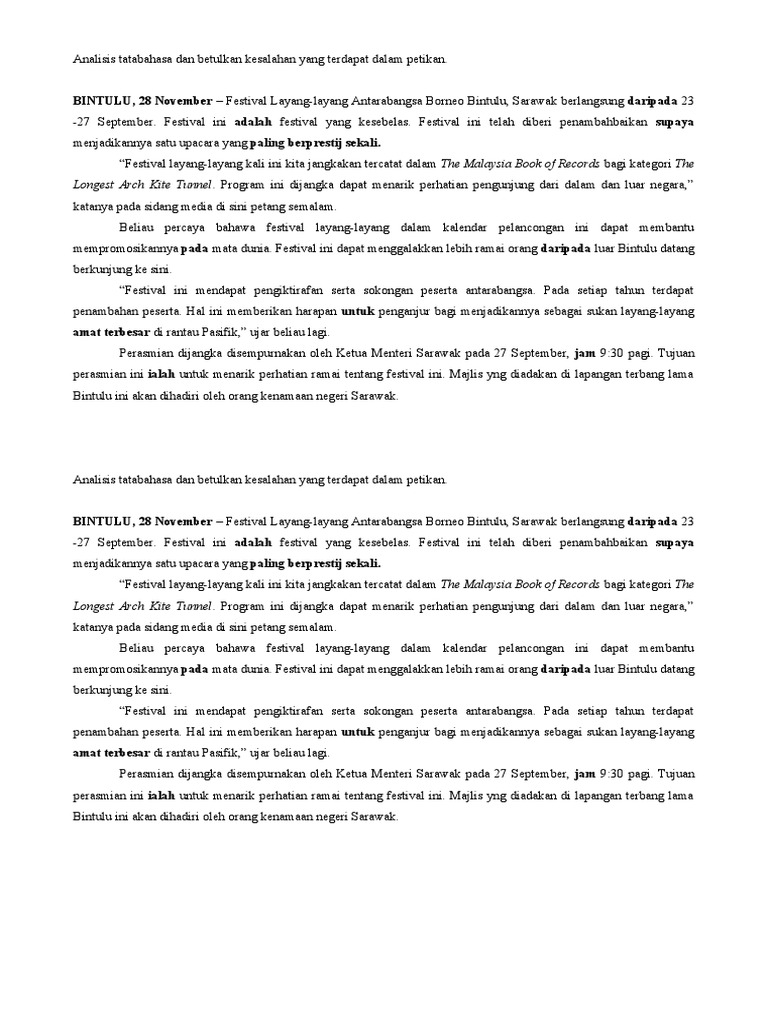 Kesalahan Tatabahasa | PDF