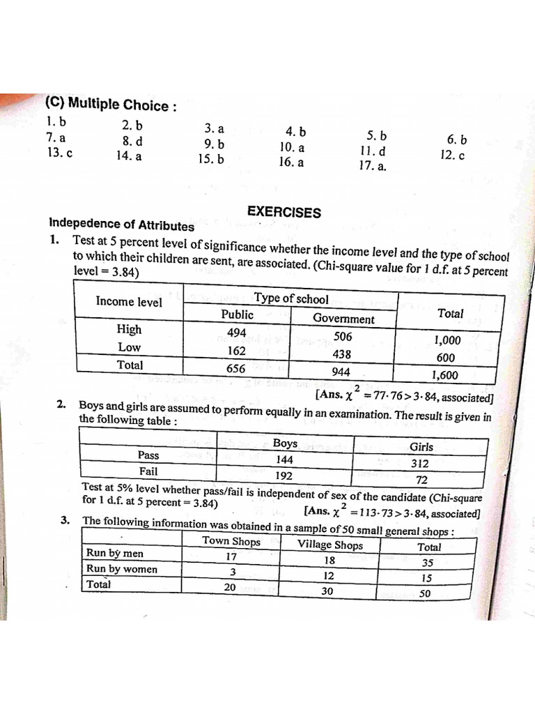 Business Statistics, Chi Square Test | PDF