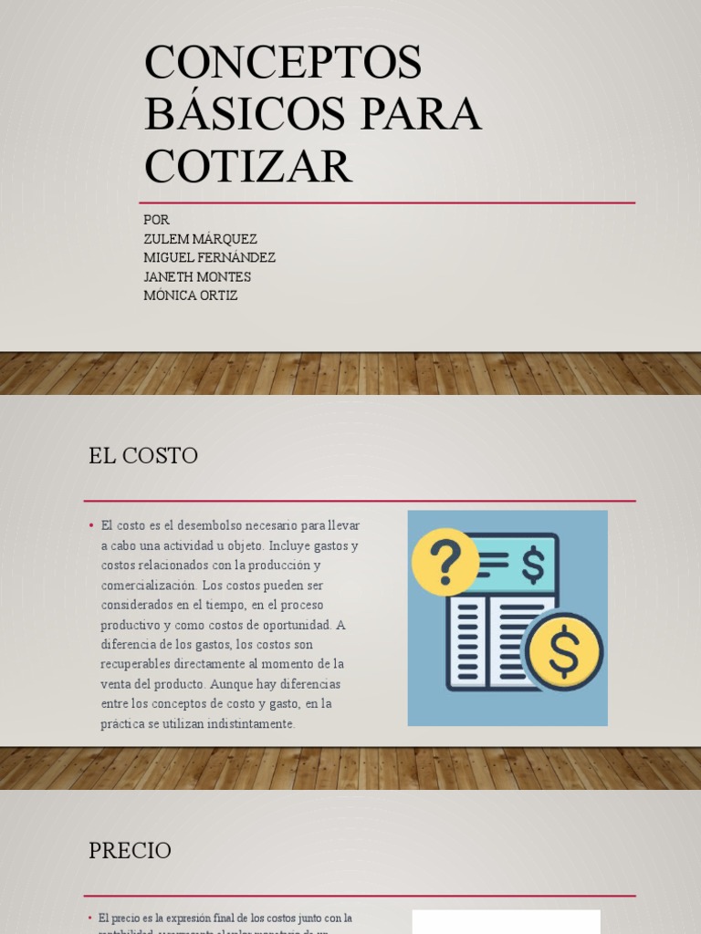 Conceptos Básicos para Cotizar | PDF