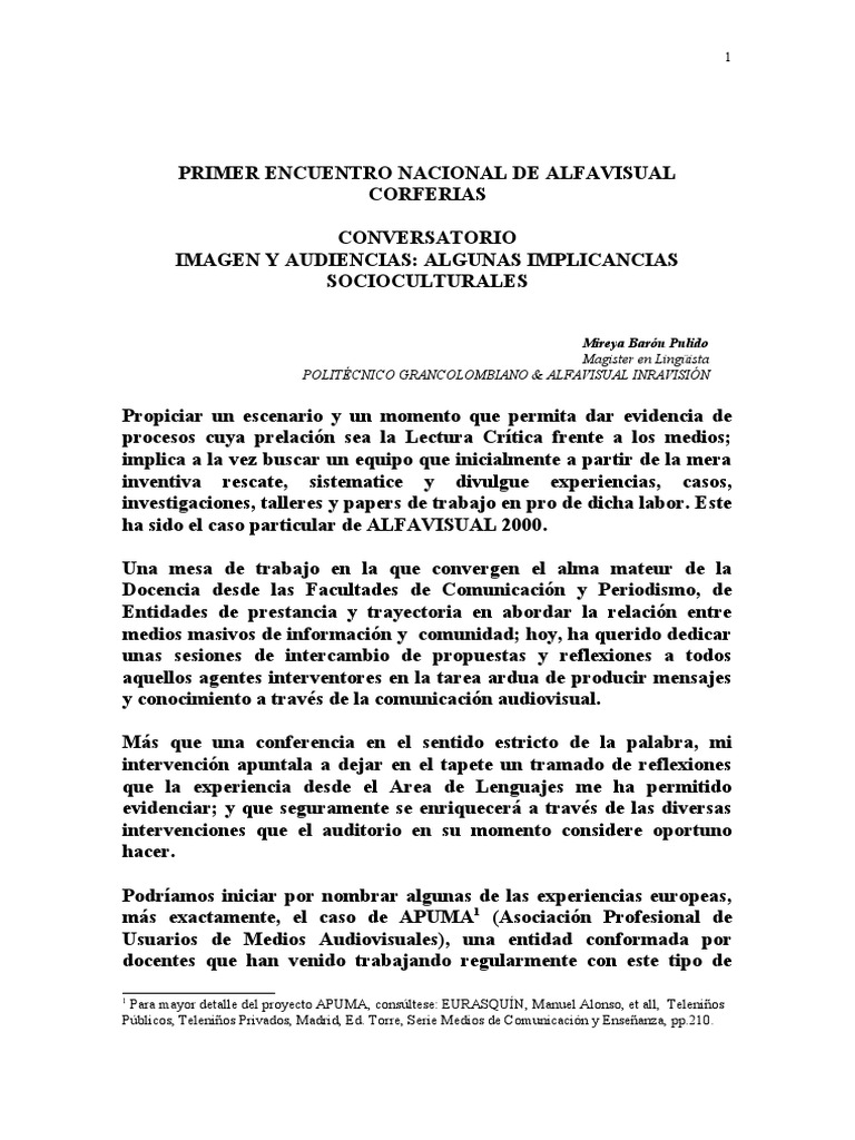 Lectura Unidad 4 Medios y Audiencias | PDF | Comunicación | Medios de ...