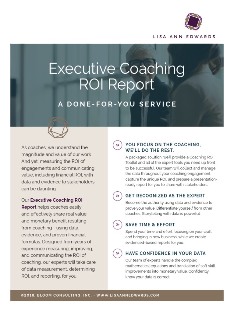 Executive Coaching ROI Report | PDF | Return On Investment | Economies