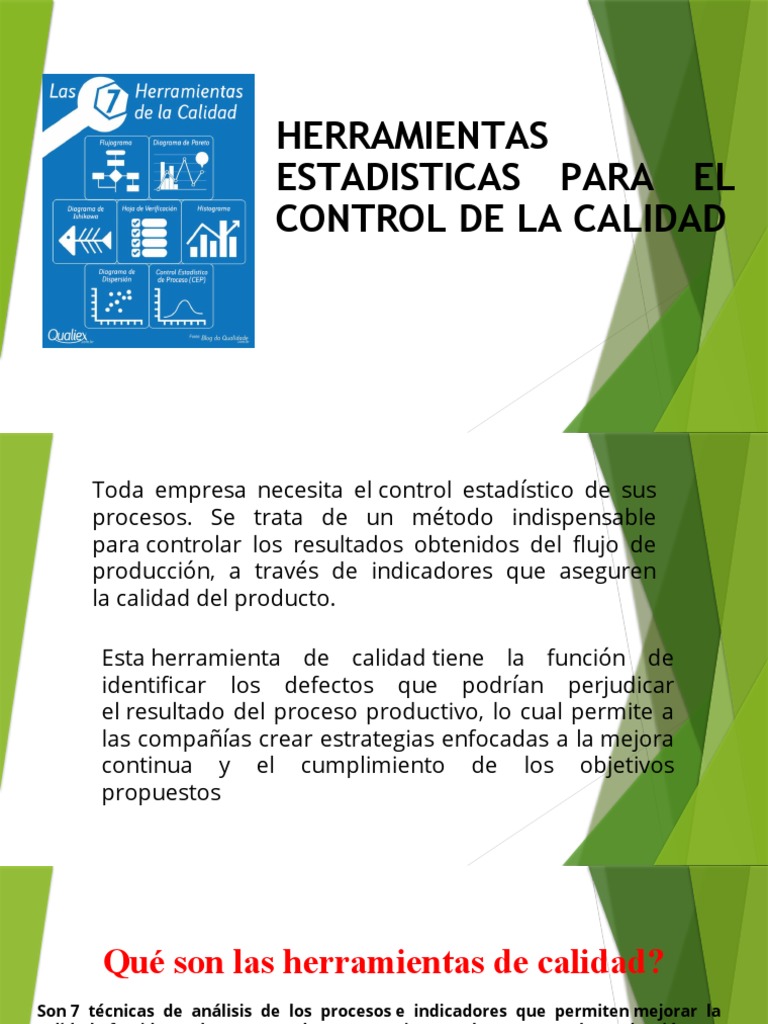 Herramientas Estadisticas de Calidad | PDF | Calidad (comercial) | Estadísticas