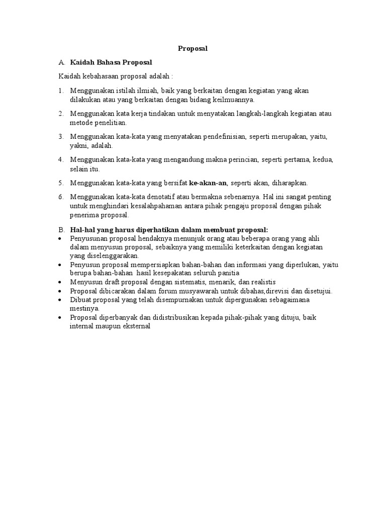 Kaidah Kebahasaan Proposal | PDF