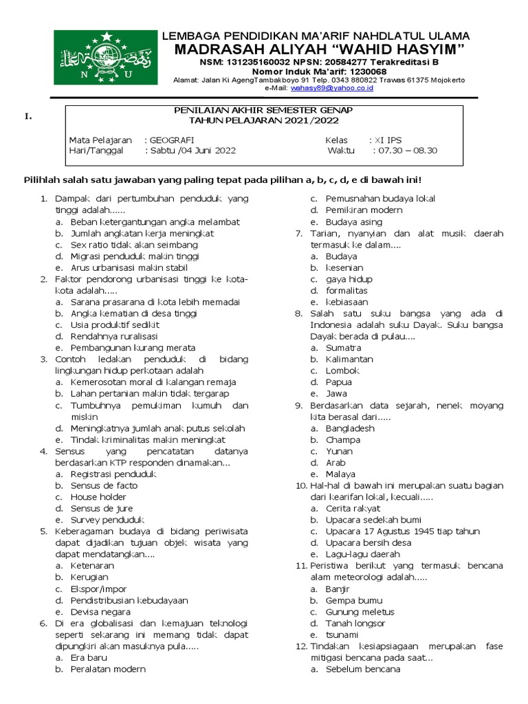 Pas Geo Genap Xi | PDF