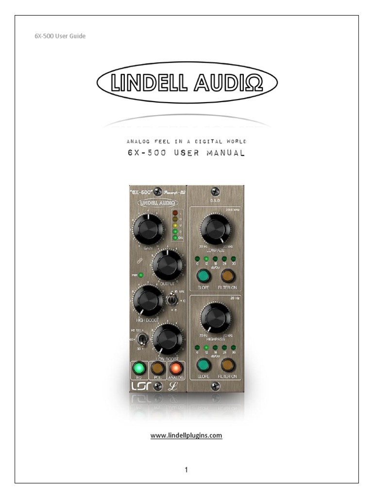 Lindell 6X-500 | PDF | Equalization (Audio) | Electronic Filter