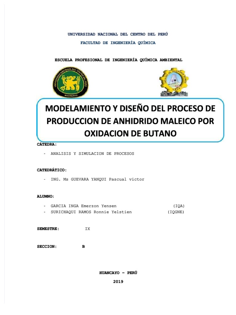 PDF Obtencion de Anhidrido Maleico Compress | PDF | Química | Ciencias ...