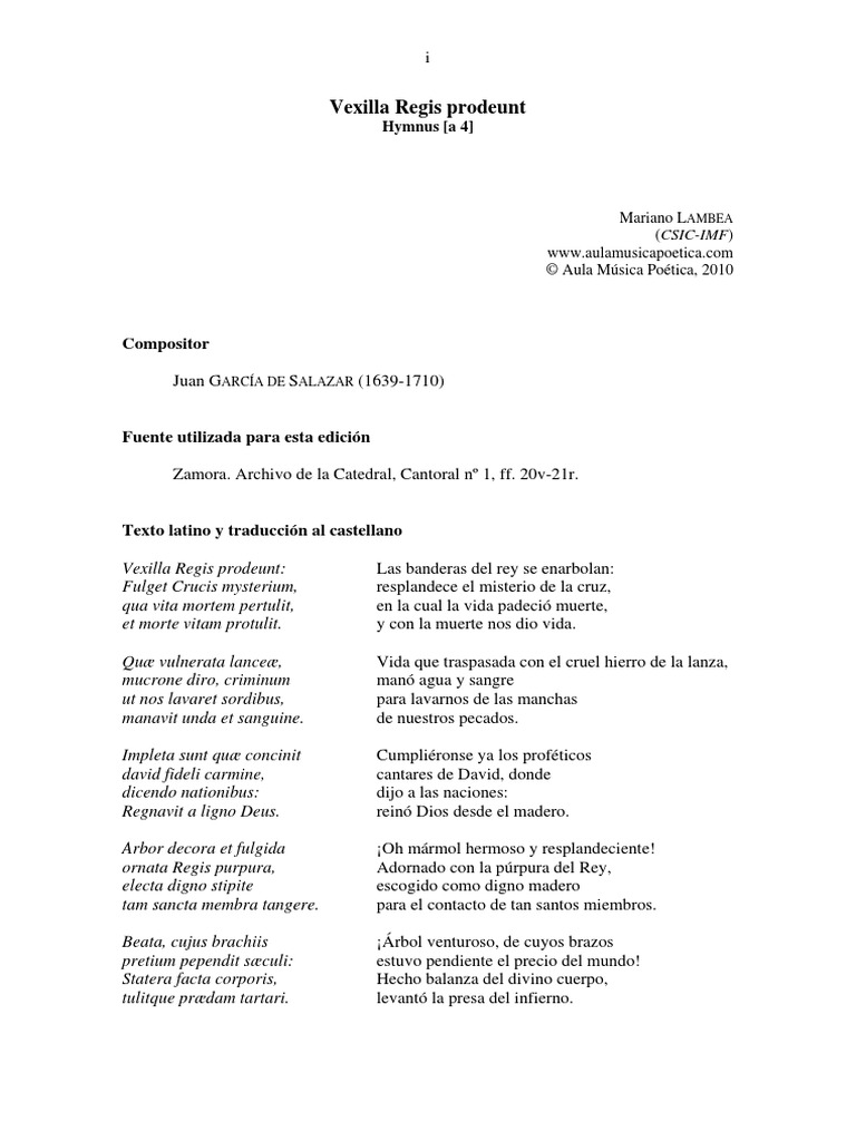 Vexilla Regis Prodeunt. Juan García de Salazar | PDF | Notación ...