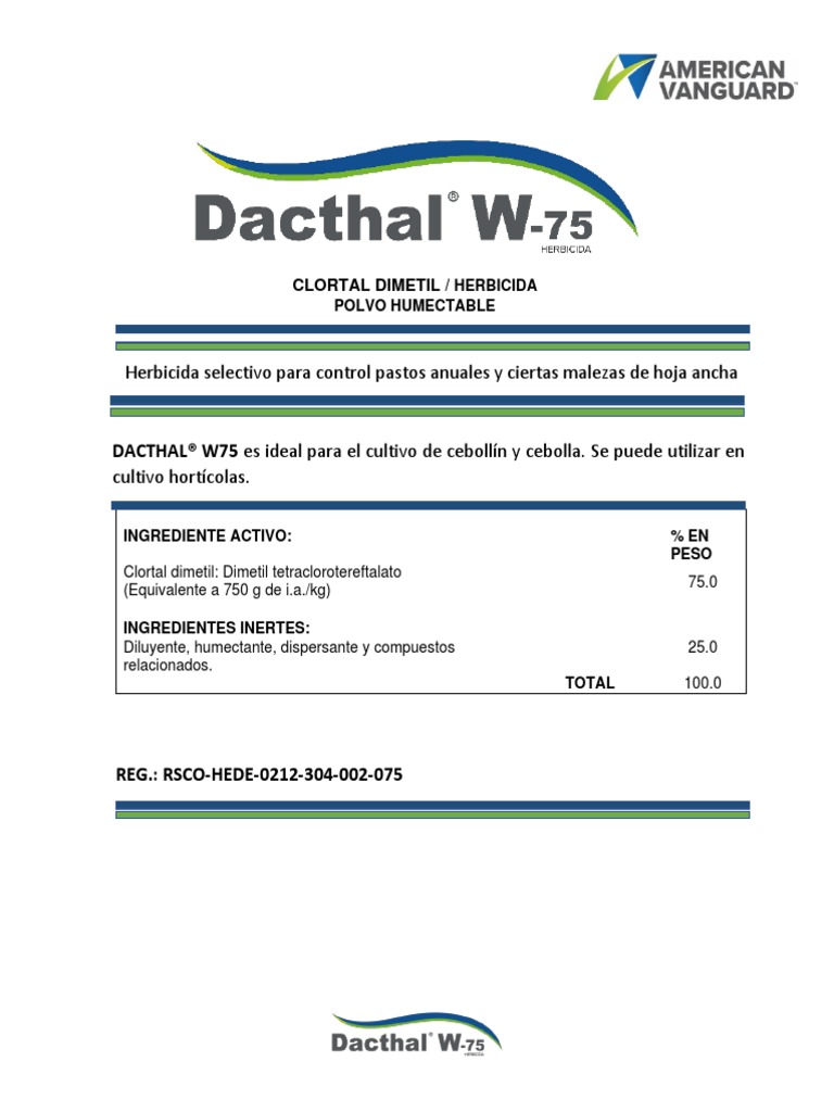 Ft-Dacthal W-75 | PDF | Agua | Química