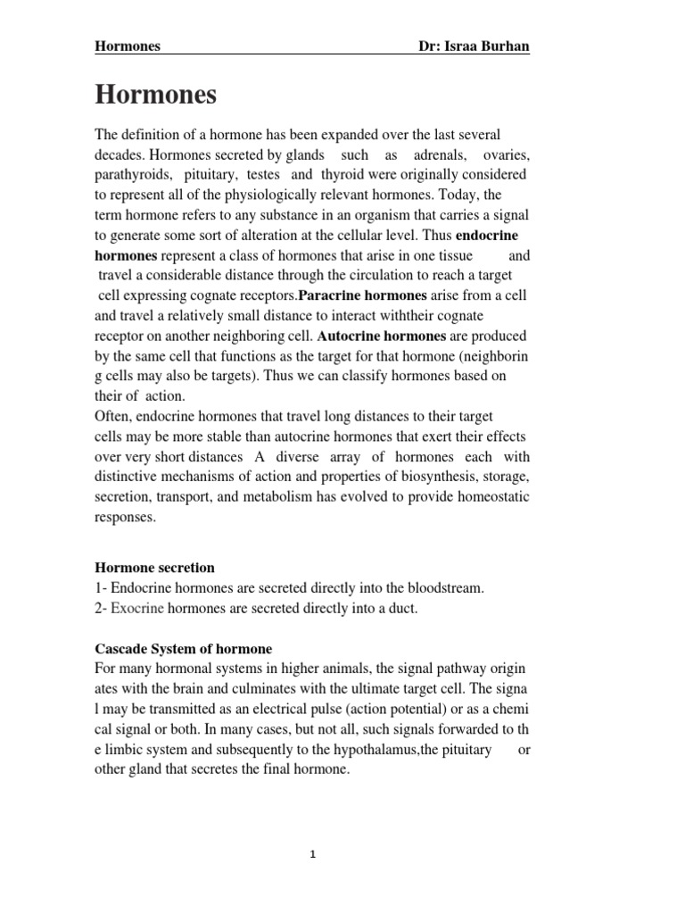 Hormones, Classification | PDF | Hormone | Insulin