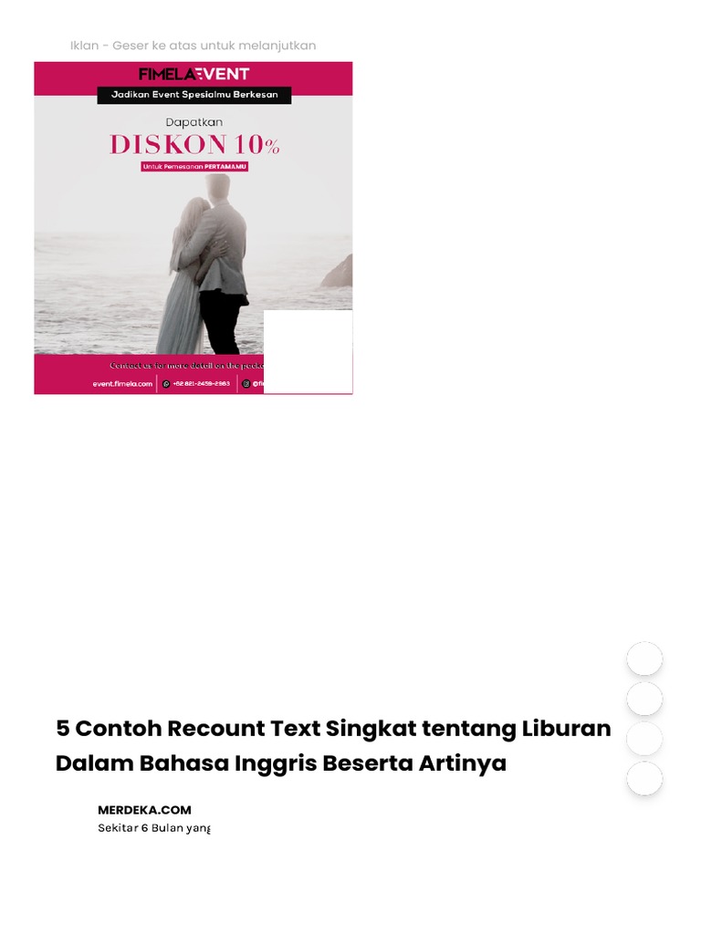 5 Contoh Recount Text Singkat Tentang Liburan Dalam Bahasa Inggris ...