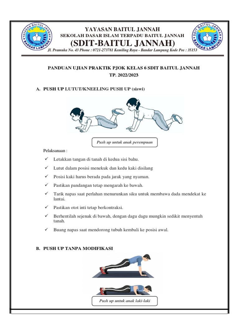 Panduan Ujian Praktek PJOK 2022-2023 | PDF